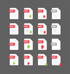Flat design with pdf files icon set symbol set Vector Image
