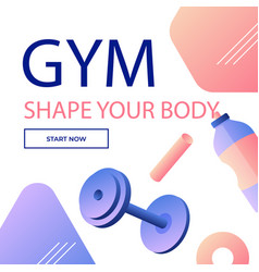 Gradient gym training post Royalty Free Vector Image