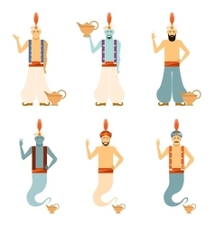 Pretty genie in blue costume Royalty Free Vector Image