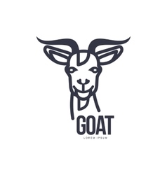 Side view goat head logo for meat and dairy Vector Image