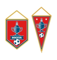 3d realistic pennant with flag Royalty Free Vector Image