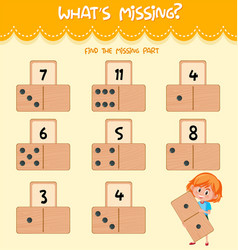 Domino matching number worksheet Royalty Free Vector Image