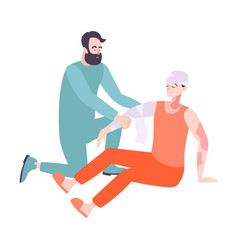 Burn first aid composition Royalty Free Vector Image