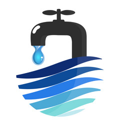 Water tap logo for business company simple water Vector Image