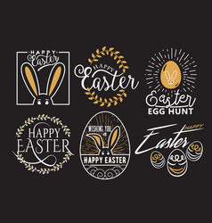 Happy easter card emblem Royalty Free Vector Image