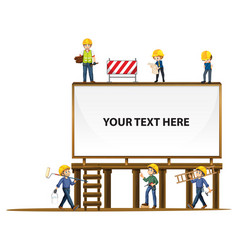 Empty board with construction site theme Vector Image