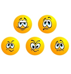 Cartoon faces with different emotions Royalty Free Vector