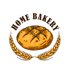Baking shop emblem bread logo for bakery shop Vector Image