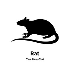 A black silhouette rat Royalty Free Vector Image