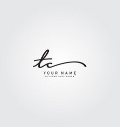 Initial letter tc logo handwritten signature logo Vector Image