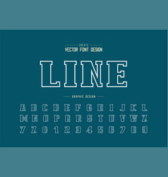 Double line font and bold alphabet script and Vector Image