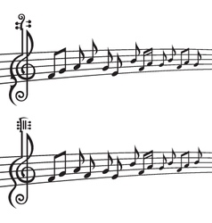 Music notes on stave Royalty Free Vector Image