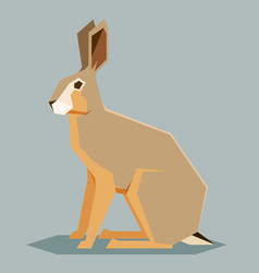 Cartoon hare stylized wild hare colored Royalty Free Vector