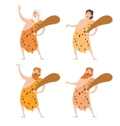 Caveman with stone tablet Royalty Free Vector Image