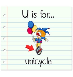 Flashcard letter U is for umbrella Royalty Free Vector Image