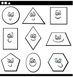 Basic shapes cartoon coloring page Royalty Free Vector Image