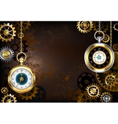 Banner with clock Royalty Free Vector Image - VectorStock