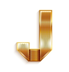 Letter metal gold ribbon - j Royalty Free Vector Image