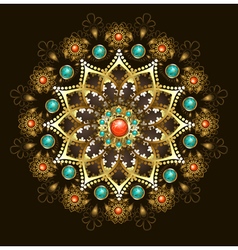 Symbol of om with turquoise Royalty Free Vector Image