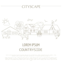 Countryside graphic template village buildings Vector Image