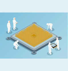 Semiconductor isometric poster Royalty Free Vector Image