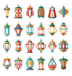 Ramadan kareem with waning moon and islamic art Vector Image