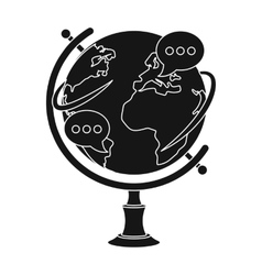 Globe of various languages icon in flat style Vector Image