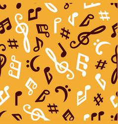 Hand drawn music notes seamless pattern Royalty Free Vector