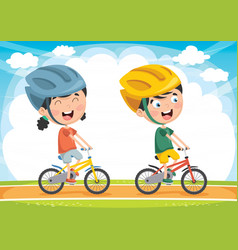 Kid cycling Royalty Free Vector Image - VectorStock