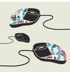 Computer mouse decorated with design print Vector Image