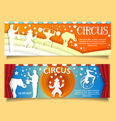 Circus banner and background with tent monkey Vector Image
