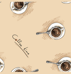 Coffee seamless pattern Royalty Free Vector Image