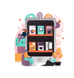 Electronic books concept for web banner Royalty Free Vector