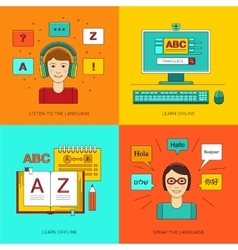 English language learning concept Royalty Free Vector Image
