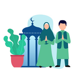 Muslim flat design Royalty Free Vector Image - VectorStock