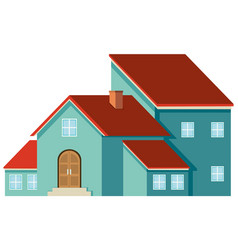 House painted red with blue roof Royalty Free Vector Image