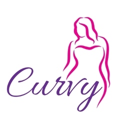 Logo plus size woman curvy symbol Royalty Free Vector Image