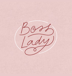 Handwritten lettering of girl boss Royalty Free Vector Image