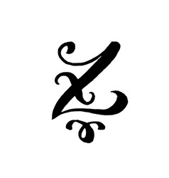 Beautiful hand written capital letter l with curls