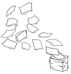 Flying paper blank sheet thrown object Royalty Free Vector