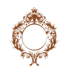 Vintage round frame with rose flowers decor Vector Image Vintage round frame with rose flowers decor Vector Image