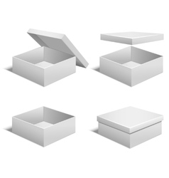 Realistic template blank white package paper box Vector Image