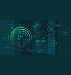 Composition computer hud interface with coding Vector Image