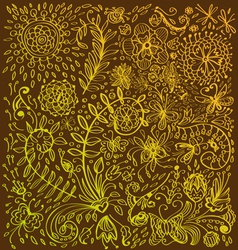 Floral doodle background Royalty Free Vector Image