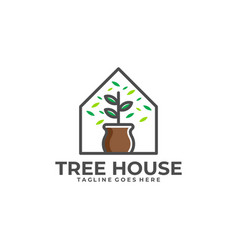 House tree template Royalty Free Vector Image - VectorStock