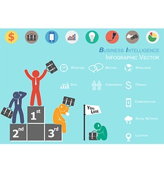 In cartoon competition between business leaders Vector Image