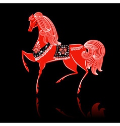 Khokhloma pattern horse Royalty Free Vector Image
