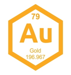 Gold element periodic table Royalty Free Vector Image