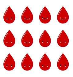 Cute happy smiling blood drop character modern Vector Image