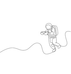 Single continuous line drawing floating science Vector Image